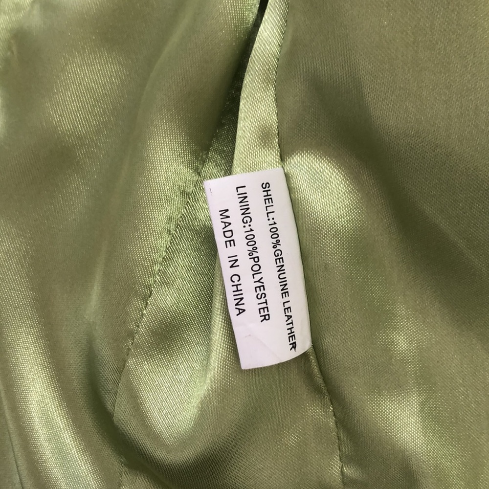 Cache Green Apple Bright Leather Jacket With Snaps An… - Gem